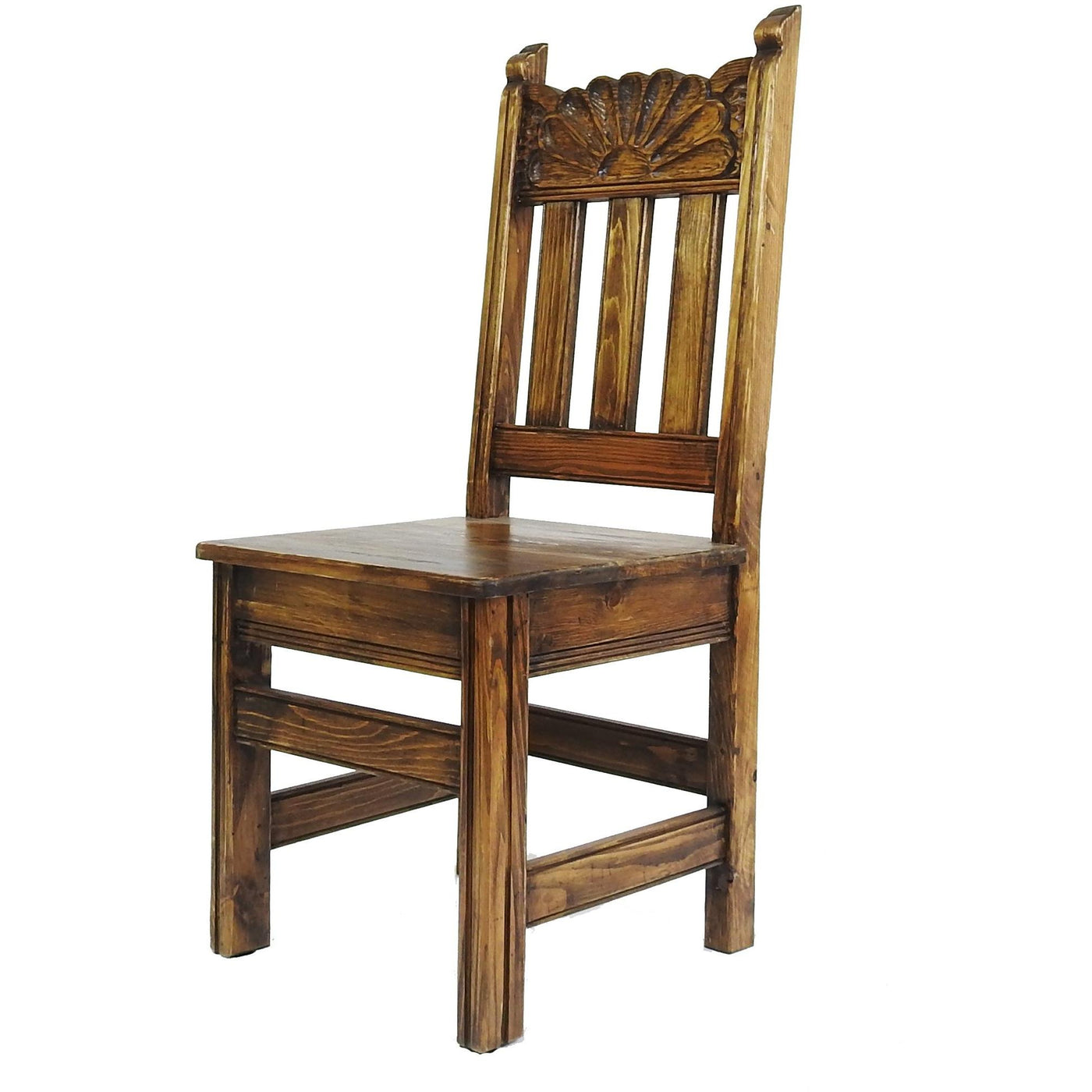 Southwest 5' x 5' Dining Table Set with 8 Chairs | Pine Wood Slate ...